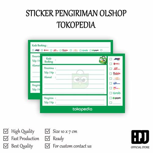 Jual sticker label pengiriman TOKOPEDIA / label pengiriman olshop murah ...