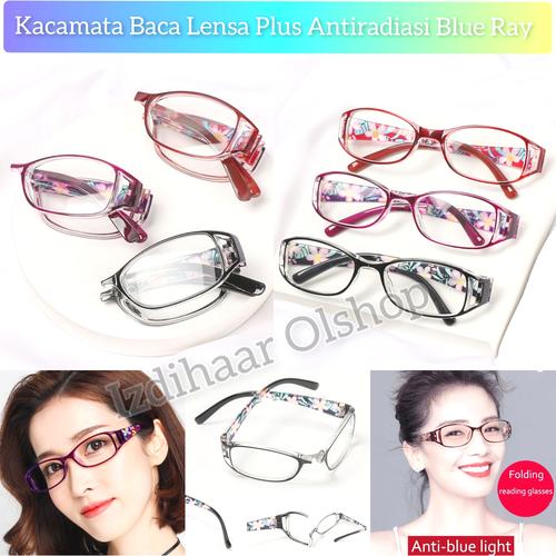 Jual Kacamata Baca Lensa Plus Anti Radiasi BlueRay Frame Model Lipat ...