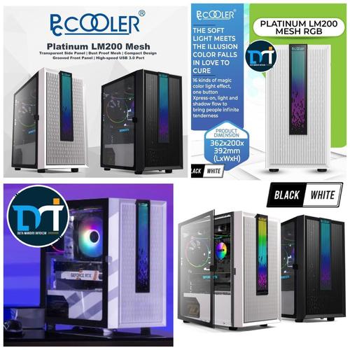 Jual PCcooler Platinum LM200 Mesh White I Black -Tempered Glass Gaming ...