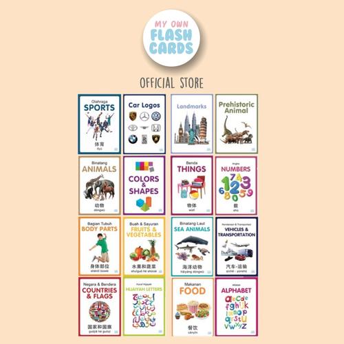 Jual My Own Flashcard / Flash Card Anak 3 Bahasa Kartu Pintar Edukasi ...
