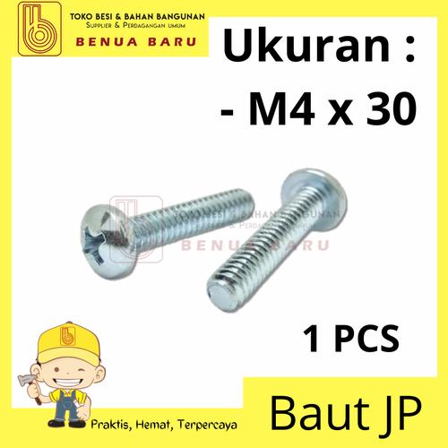 Jual Baut JP M4 x 30 Galvanis / Baut JP Galvanis M4 x 30 /Sekrup JP - Kab. Bekasi - Benua Baru ...