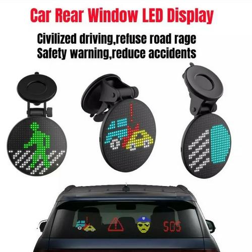 Jual car led display screen rear window animated emoticon bluetooth rgb ...