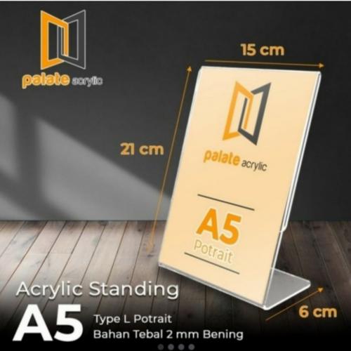 Jual Acrylic Tent Holder A5 L Potrait/ Akrilik Tent Card A5 L 2mm ...