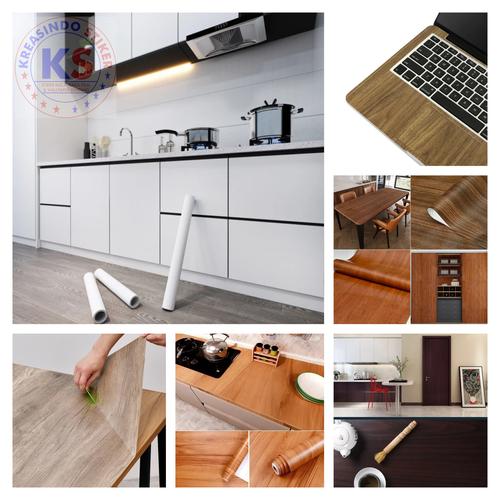 Jual STICKER KAYU LEMARI MEJA WALL STIKER DINDING DAPUR MOTIF KAYU ...