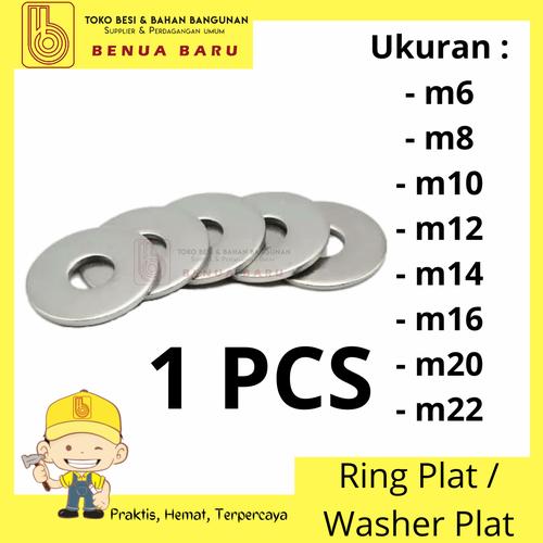 Jual Ring Plat Putih M6 M8 M10 M12 M14 M16 M20 M22 / Washer Plat Putih ...