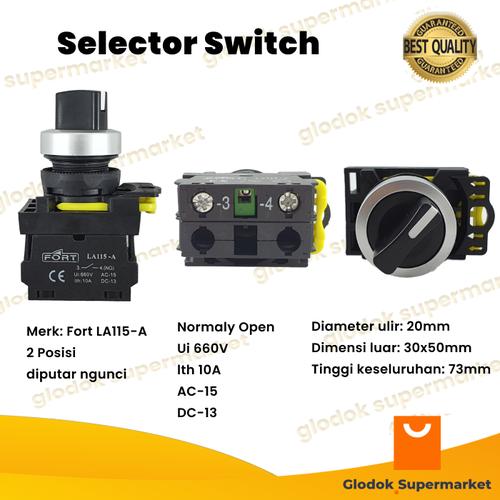 Jual Saklar Selector Switch 2 Posisi On Off 2 Step Fort LA115-A - packing bubble - Jakarta Barat ...