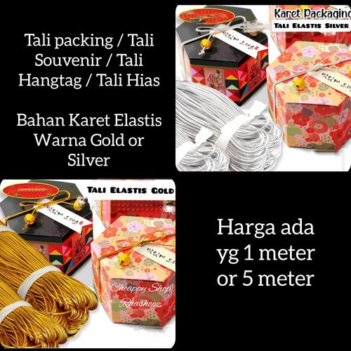 Jual 5m tali silver elastis tali hangtag gold tali emas Tali Hangtag ...