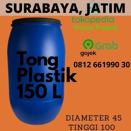 Jual Drum tong Air 150 L boga tutup hitam tebal gentong tempat sampah ...