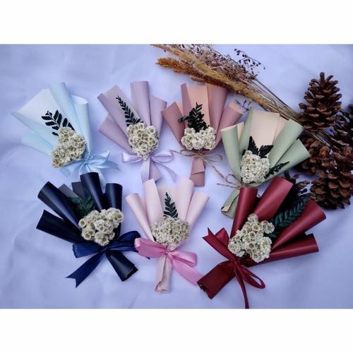 Jual buket bunga kering mini/dried flower/buket isi hampers - navy ...