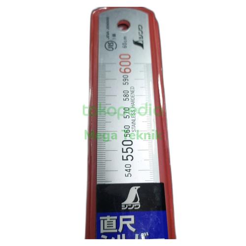 Jual Penggaris Lurus Stainless Steel 60 cm 13021 SHINWA Rule Hard Chrome JIS 600 mm - Jakarta ...