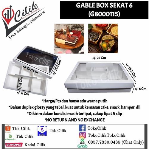 Jual gable+box+sekat 6+partisi+kemasan+packaging+dus+kue+cake+hamper ...