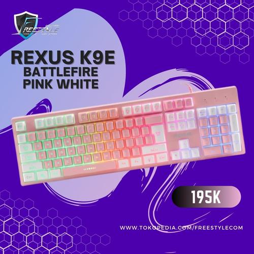 Jual Rexus Keyboard K9E Battlefire pink / black / white - Hitam ...