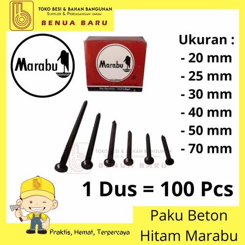 Jual Paku Beton Hitam Marabu Per Dus 2 3 4 5 7 / Paku Tembok Hitam Marabu - 30 MM - Kab. Bekasi ...