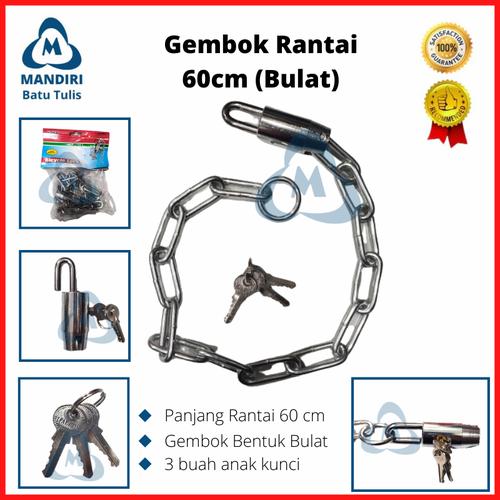 Jual Gembok Rantai Sepeda / Motor / Pagar - Gembok Rante 60cm 3 Anak ...