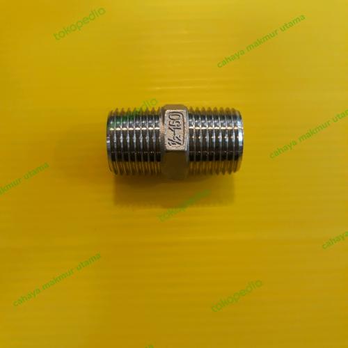 Jual double neple 1/2" inch stainless steel / double nepel ss 304 ...