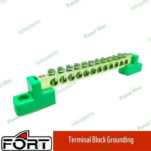 Jual Terminal Block Grounding T001 8x12 mm + Isolation Base Green - 4 ...