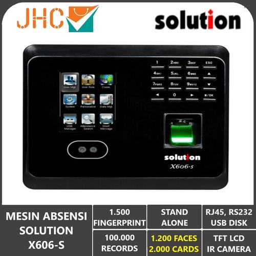 Jual Mesin Absensi SOLUTION X606-S Sidik Jari dan Wajah Fingerprint ...