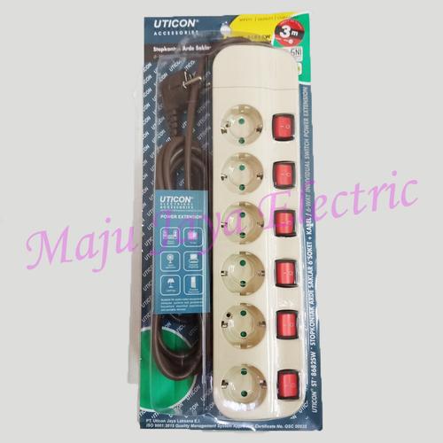 Jual Stop Kontak Uticon 6 Lubang 3 M Meter Colokan Listrik ST-8682 SW 3M - Jakarta Barat - Maju ...
