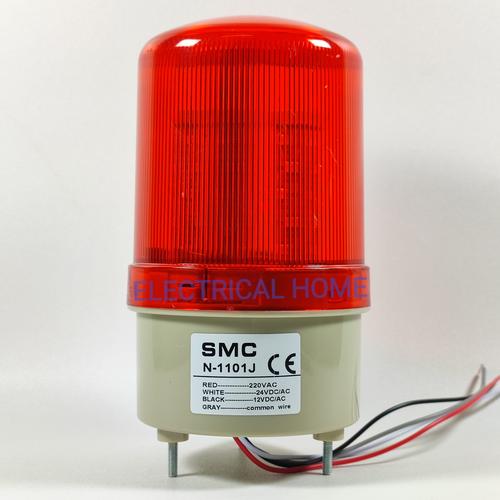 Jual ROTARY LAMP LED WITH BUZZER N-1101J MERAH MULTI VOLT/MULTI FUNGSI ...
