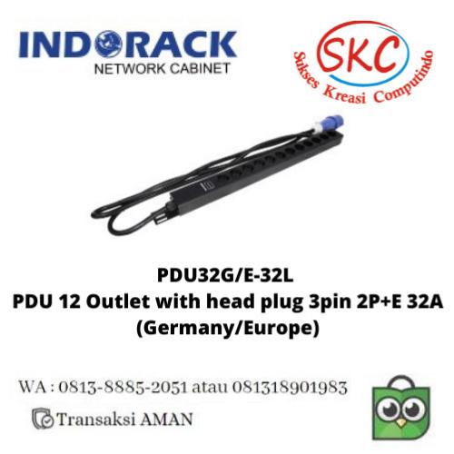 Jual PDU32G/E-32L PDU 12 Outlet with head plug 3pin 2P+E 32A (Germany ...