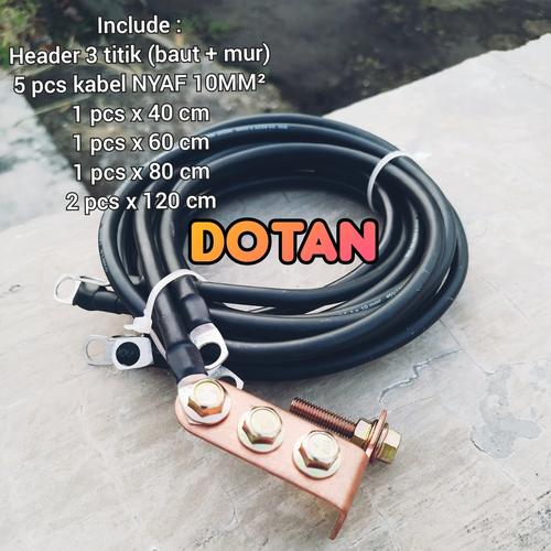 Jual 3 TITIK 5 KABEL NYAF 10MM² GROUND WIRE KIT KABEL GROUNDING MOBIL ...