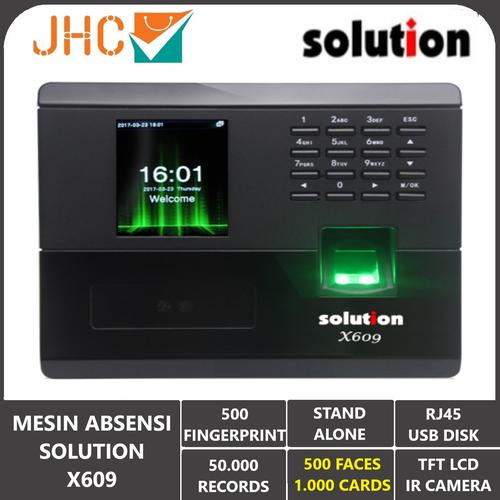 Jual Mesin Absensi SOLUTION X609 Sidik Jari dan Wajah Fingerprint X-609 ...
