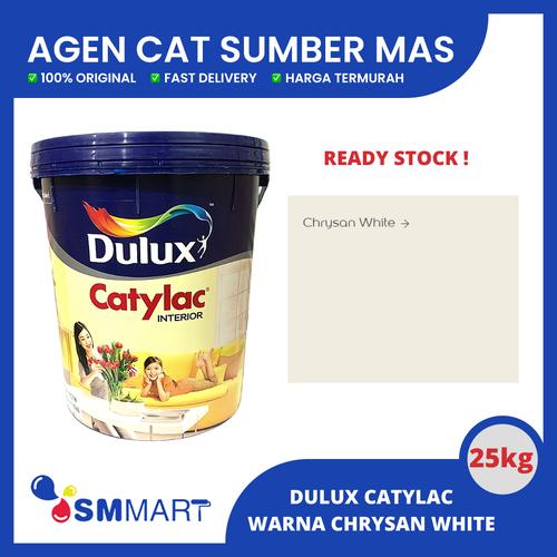 Jual CAT TEMBOK INTERIOR PREMIUM DULUX CATYLAC WARNA CHRYSAN WHITE 25KG ...