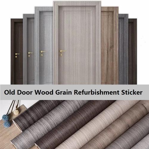 Jual sticker pintu kamar stiker pintu kamar mandi motif kayu - w13 ...