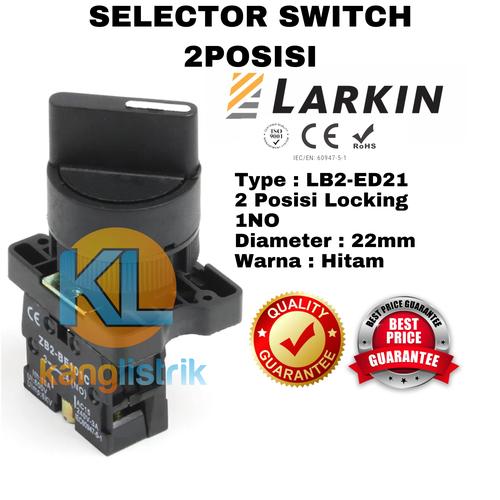 Jual SELECTOR SWITCH 2 POSISI LOCK 1NO PREMIUM LARKIN LB2-ED21 ...