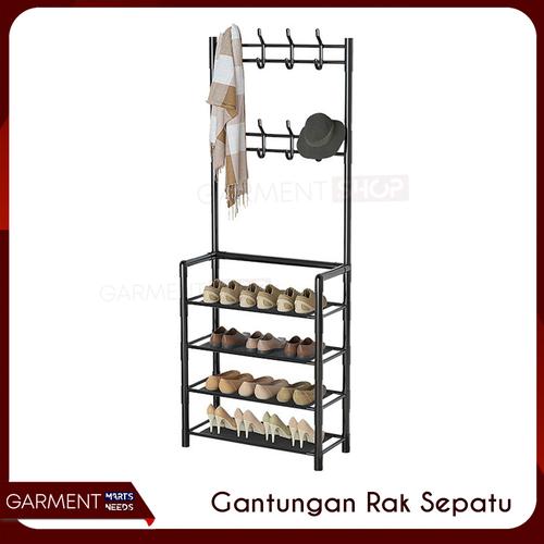 Promo Rak Sepatu Stand Hanger Baju Portable 4 Susun Estetik Gantungan ...