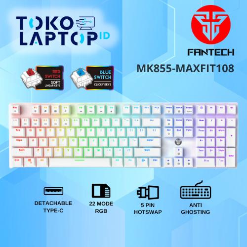 Promo Fantech MK855 Maxfit108 Mechanical Gaming Keyboard - Putih, Red Switch Cicil 0% 3x ...