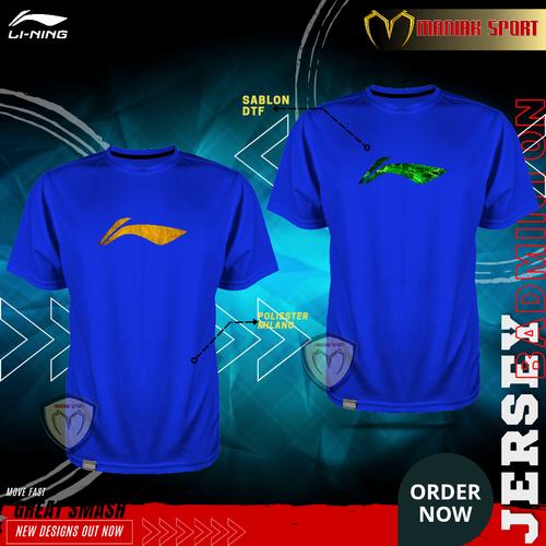 Jual KBLB01 - KAOS BADMINTON BAJU BULUTANGKIS LINING PREMIUM SABLON DTF ...