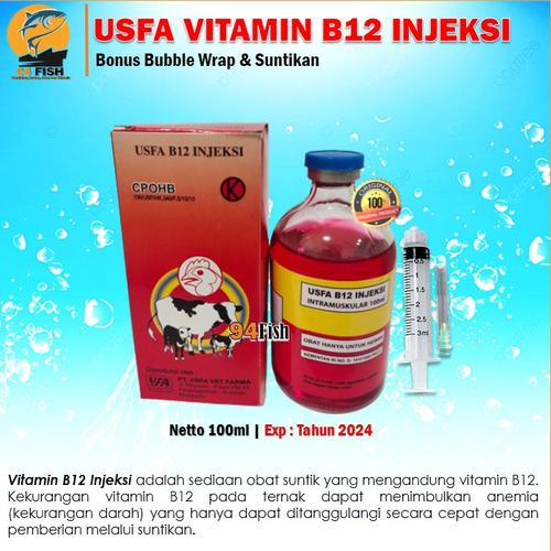 Jual USFA Vitamin B12 Injeksi Vitamin Sapi Kambing Domba Kuda Kucing ...