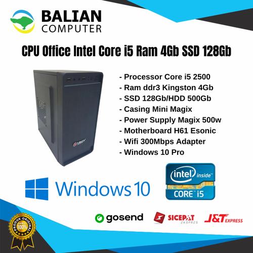 Jual CPU Rakitan Core i5 Ram 4Gb SSD/HDD Windows 10 Pro,Garansi 1 Tahun ...