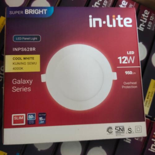 Jual lampu led panel downlight inlite 12watt 4000k cool white inps628r ...