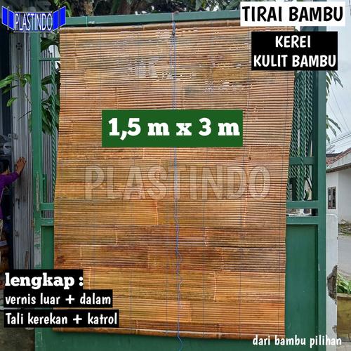 Jual TIRAI KEREI KULIT BAMBU 1,5M x 3M VERNIS KATROL KEREY KREY KRE ...