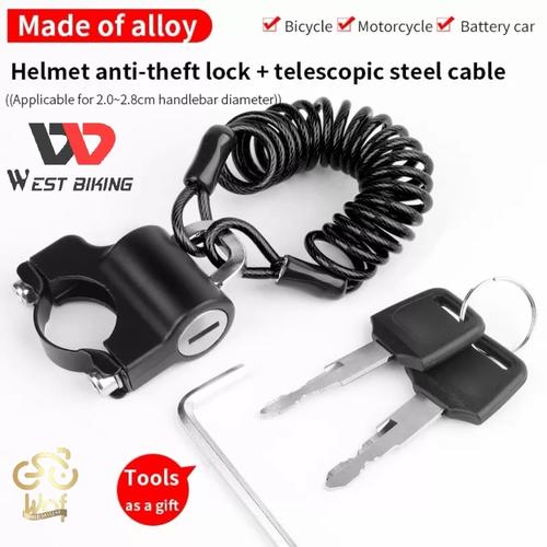 Jual WEST BIKING Mini Helmet Lock Road Bike Gembok Kunci Helm Sepeda ...