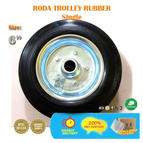 Jual Roda Gerobak Karet 6 Inch / Rubber Single Wheel Only 6 Inch ...