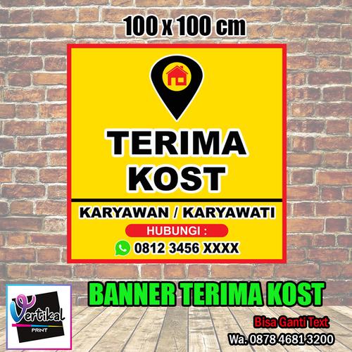 Jual Cetak Banner Spanduk Terima Kost Karyawan / Karyawati 100x100 cm ...