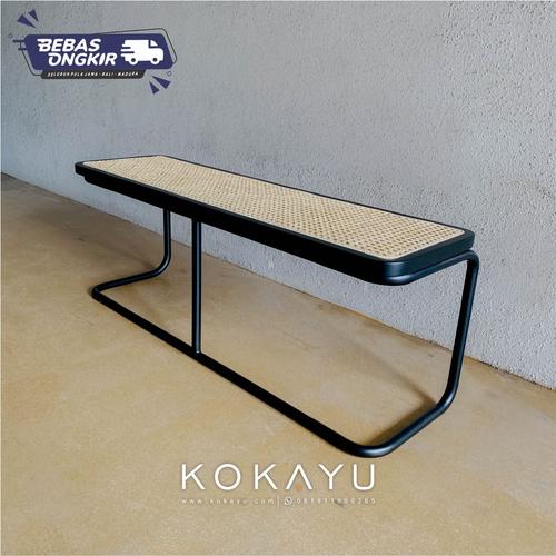 Jual Kokayu Bench - Stool Bangku Rotan Industrial Kaki Besi Minimalis ...