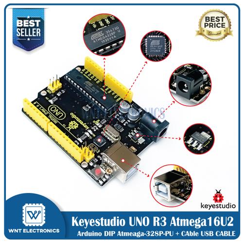 Jual Keyestudio UNO R3 DIP Atmega16U2 With USB Cable Arduino Uno R3 ...