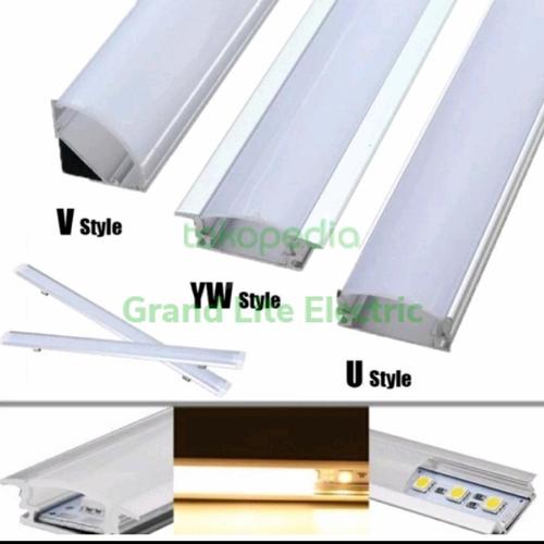 Jual Aluminium Les Strip Batang / Cover Led Strip Akrilic susu dudukan ...