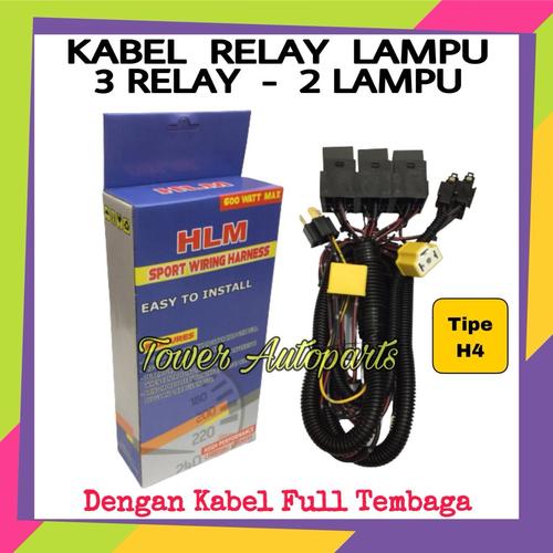 Jual Kabel Relay Set Untuk Lampu H4 Mobil Tipe 3 Relay 2 Lampu HLM ...