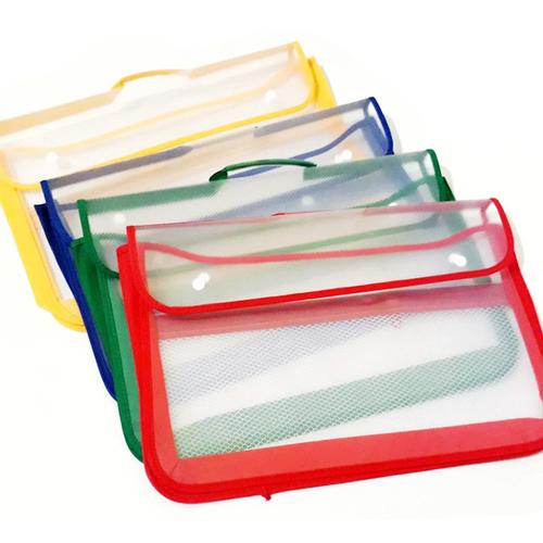 Jual Map Plastik Jaring Jala F4 / Zipper Bag Folio Kancing - Biru ...