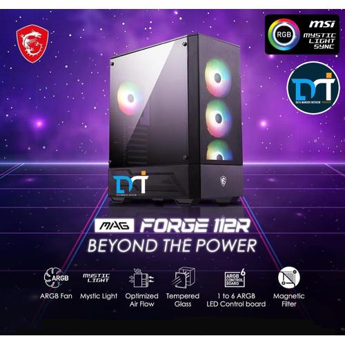 Promo MSI MAG FORGE 112R - ARGB Tempered Glass Mid-Tower Gaming Case ...