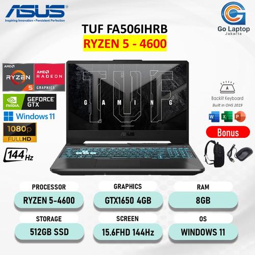 Jual ASUS TUF FA506IHRB GTX1650 144Hz RYZEN 5 4600 8GB 512SSD W11+OHS ...
