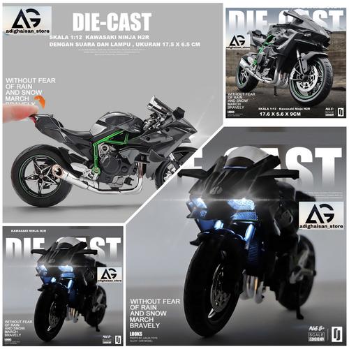 Jual Diecast 1:12 Kawasaki ninja H2R miniatur motor Top Gun Maverick - Kab. Bogor - adighaisan ...