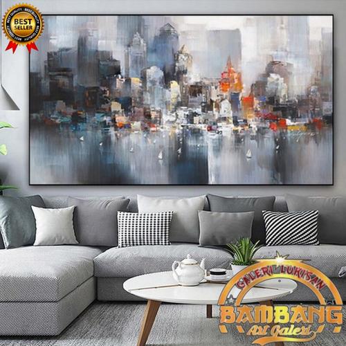 Jual lukisan modern minimalis ukuran 100x150+frame - 80x150+frame - Kab ...