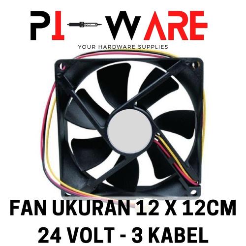 Jual Kipas Cooling Fan DC 24 Volt 3 Wire 12x12x25mm 24V 12cm 3 Kabel ...