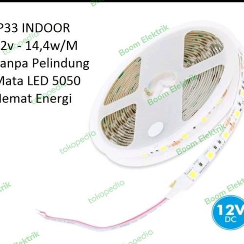 Jual Lampu Led Strip 12v Ip33 5050 Tanpa Pelindung 5mtr sinar Putih dan ...